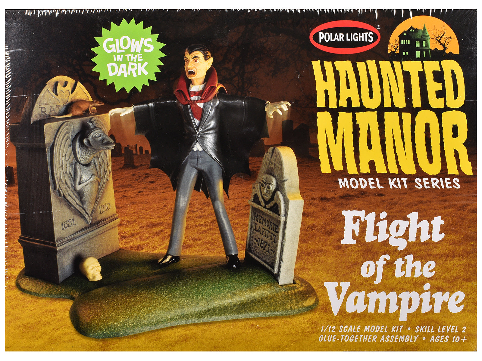 Skill 2 Model Kit Haunted Manor "Flight of the Vampire" Diorama Set 1/ ...